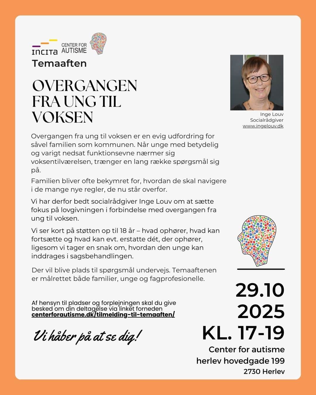 Temaaften: Overgangen fra ung til voksen med Inge Louv 29/10 - Center ...